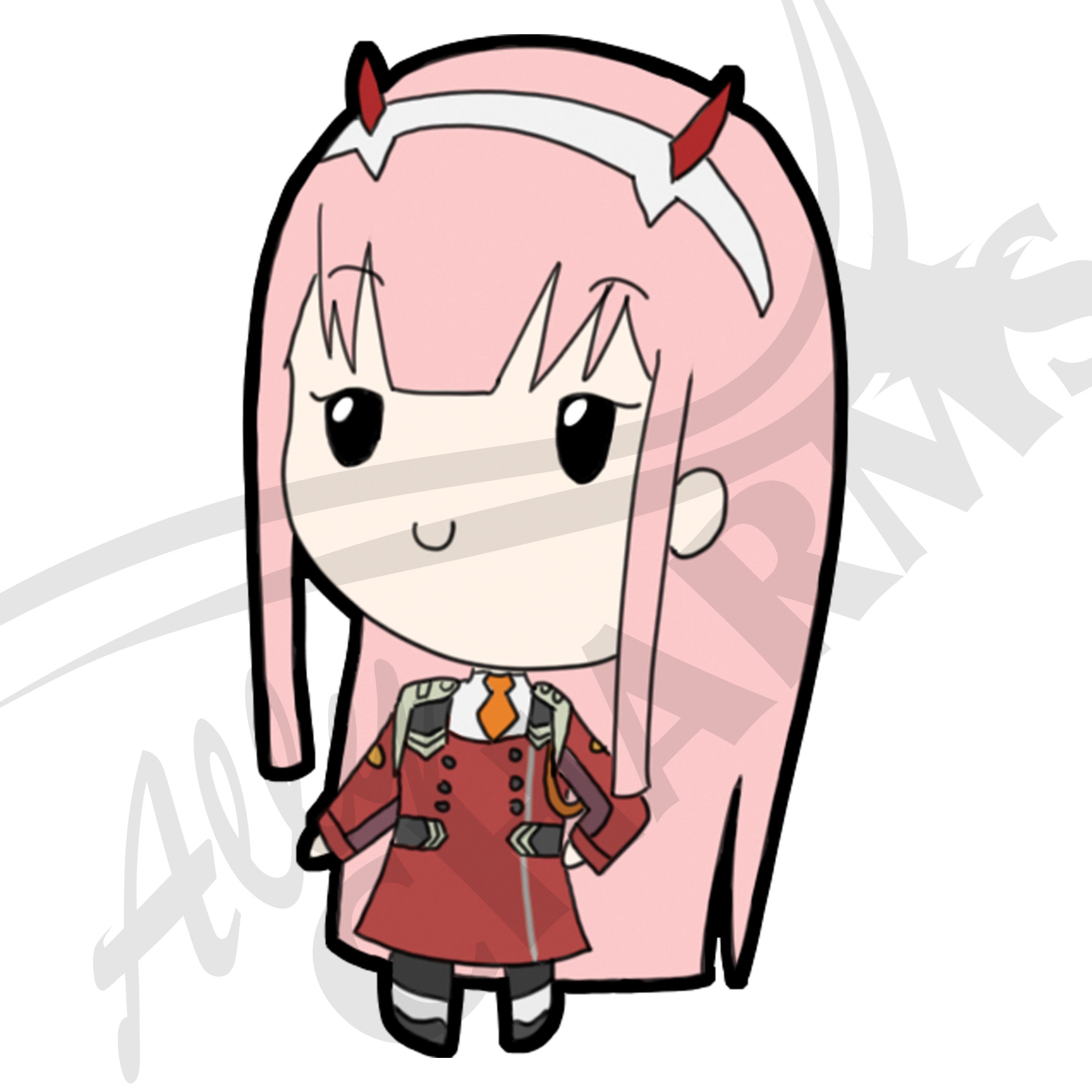 Quotzero Two Darling Franxx Chibi Fangquot Sticker By Takkozart